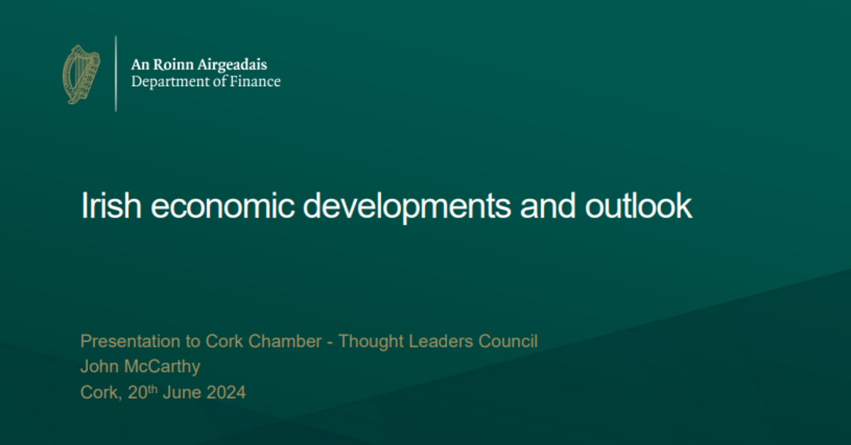 Irish economic developments and outlook - by John McCarthy, Chief ...