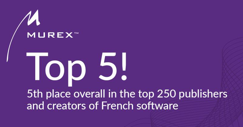 Murex, FICC Patron, in the Top 5 among 250 publishers and creators of ...